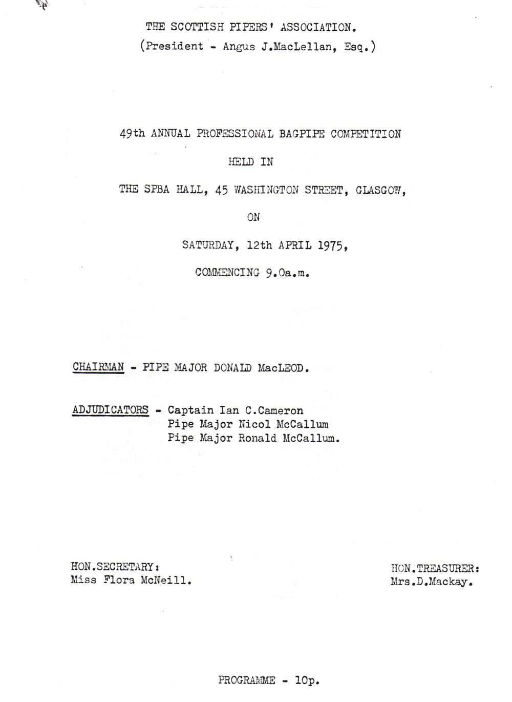 A historical look at the SPA Professional Competition - Bagpipe News